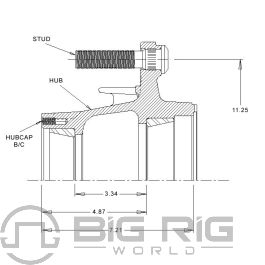 Hub - ABS Assembly, 2023 W/Cups - Boxed 2023PT - Webb Wheel - Big Rig World